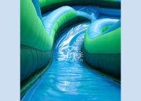 China Commercial Inflatable Curve Water Slide with Pool 10m x 5.5m x 4.5m PVC Tarpaulin for sale
