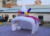 China Custom Inflatable Ice Cream Kiosk Stand Booth Tent with LED Light Cover for Advertising for sale