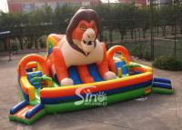 China 9x9m Outdoor Inflatable Lion Jungle Kids Fun Park with Slide Commercial Grade for sale
