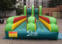 China 10m long double lane kids N adults inflatable bungee run for interaction games for sale