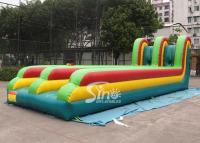 China 10m long double lane kids N adults inflatable bungee run for interaction games for sale