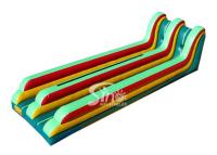 China 10m long double lane kids N adults inflatable bungee run for interaction games for sale