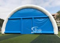 China 15m x 15m Inflatable Wedding Party Tent White Blue Airtight PVC Coated Nylon CE Certified for sale