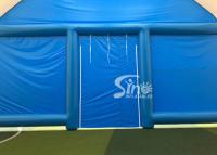 China 15m x 15m Inflatable Wedding Party Tent White Blue Airtight PVC Coated Nylon CE Certified for sale