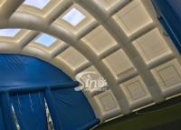 China 15m x 15m Inflatable Wedding Party Tent White Blue Airtight PVC Coated Nylon CE Certified for sale
