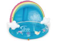 China Outdoor Rainbow Inflatable Splash Pool With Canopy For Kiddie Water Play Mat Toy for sale