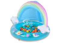 China Outdoor Rainbow Inflatable Splash Pool With Canopy For Kiddie Water Play Mat Toy for sale