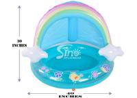 China Outdoor Rainbow Inflatable Splash Pool With Canopy For Kiddie Water Play Mat Toy for sale