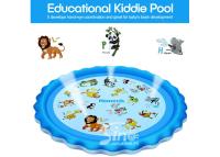 China 68'' Backyard Splash Pad Educational Inflatable Kiddie Pool With Sprinkler For Babies And Toddlers for sale