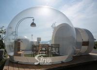 China Outdoor 5m Clear Top Inflatable Bubble Camping Tent with Steel Frame Capsule Tunnel for Glamping for sale
