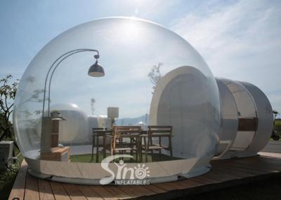 China Outdoor 5m Clear Top Inflatable Bubble Camping Tent with Steel Frame Capsule Tunnel for Glamping for sale