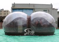 China 4m Dome Clear Top Glamping Bubble Hotel with Steel Frame Tunnel and Aluminium Door for sale