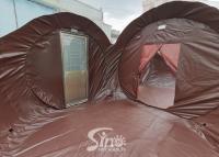 China 4m Dome Clear Top Glamping Bubble Hotel with Steel Frame Tunnel and Aluminium Door for sale