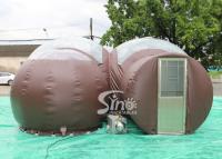 China 4m Dome Clear Top Glamping Bubble Hotel with Steel Frame Tunnel and Aluminium Door for sale