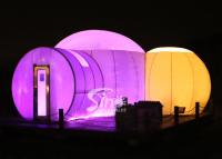 China Inflatable Bubble Tent Hotel 2 Rooms with Bathroom 5m Dome 4m Dome Lock Doors for sale