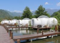 China Inflatable Bubble Tent Hotel 2 Rooms with Bathroom 5m Dome 4m Dome Lock Doors for sale