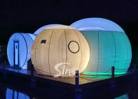 China Inflatable Bubble Tent Hotel 2 Rooms with Bathroom 5m Dome 4m Dome Lock Doors for sale