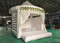 China 5x4m Inflatable Wedding White Bouncy Castle with Flower Decoration for Events for sale