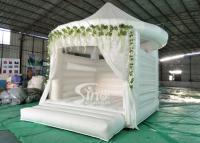 China 5x4m Inflatable Wedding White Bouncy Castle with Flower Decoration for Events for sale