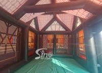 China Mobile Portable Inflatable Pub House 8x5.5x6.5m with Digital Printing and Roll Up Fly Screen for sale