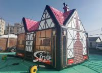 China Mobile Portable Inflatable Pub House 8x5.5x6.5m with Digital Printing and Roll Up Fly Screen for sale
