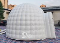 China 5m Inflatable Igloo Dome Tent White PVC Party Tent with Entrance Tunnel CE Certified for sale