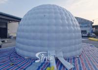 China 5m Inflatable Igloo Dome Tent White PVC Party Tent with Entrance Tunnel CE Certified for sale