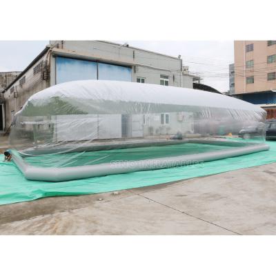 China 12x6m Portable Clear Inflatable Pool Cover Tent with Grey Ceiling for Swimming Pool for sale