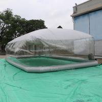 China 12x6m Portable Clear Inflatable Pool Cover Tent with Grey Ceiling for Swimming Pool for sale