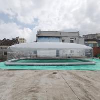 China 12x6m Portable Clear Inflatable Pool Cover Tent with Grey Ceiling for Swimming Pool for sale
