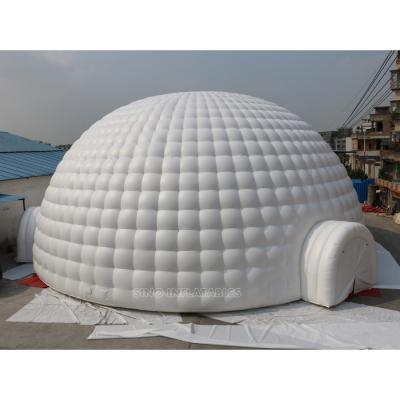China 18m White Giant Inflatable Igloo Dome Tent with 3 Tunnel Entrances for Events for sale