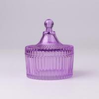 China European Style Colored Empty Glass Jar Decorative Glass Candy Jar for sale