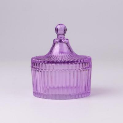 China European Style Colored Empty Glass Jar Decorative Glass Candy Jar for sale