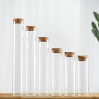 China Multi Size Transparent Glass Tube Professional Test Tube Bottle With Cork Lid for sale