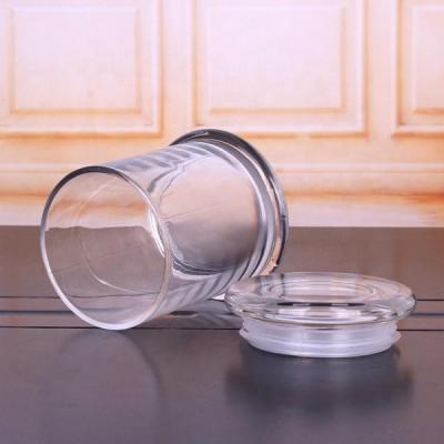 China Round Scented Candle Glass Jar Durable High Safety Candle Glass Jar for sale