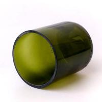 China ODM Scented Candle Glass Jar 300ml Green Candle Jar With Wood Lid for sale