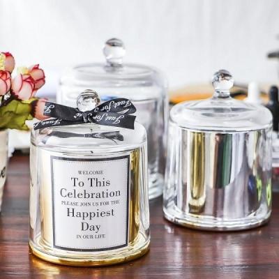 China High Transparency Candle Glass Jar Customized Logo Candle Jar for sale