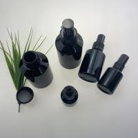China 15ml 30ml 60ml 100ml 120ml Empty Round Black Slant Shoulder Cream Glass Bottle for sale