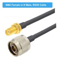 China RF Coaxial Automotive Wiring Harness RG-58 Coaxial Cable N Type To SMA 15cm 50cm 1m 2m for sale