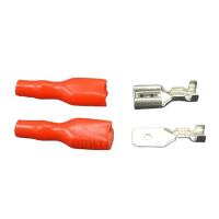 China Crimp Male And Female Spade Connectors 6.3mm With Red Blue Insulating Sleeves for sale