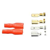 China Crimp Male And Female Spade Connectors 6.3mm With Red Blue Insulating Sleeves for sale