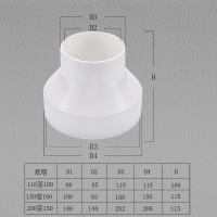 China ABS Exhaust Ventilation Pipe Reducer 110 To 75 150 110 200 150 for sale