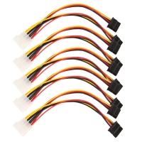 China 15.5cm 4 Pin Cable Wire Harness IDE Male To Dual SATA 15 Pin for sale