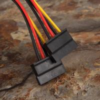 China 15.5cm 4 Pin Cable Wire Harness IDE Male To Dual SATA 15 Pin for sale