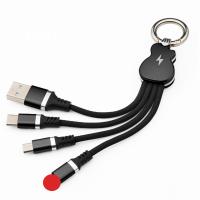 China Sync 3 In 1 Keychain Cable For Samsung 2.4 A USB Cable IOS Android for sale