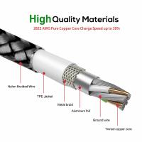 China TPE USB Type C Magnetic Charging Cable 100cm USB Data Transfer Cables 360 Degree for sale
