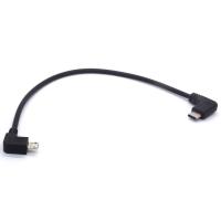 China USB C To Micro B 25cm USB Data Transfer Cables 90 Degree 3mm OD 480Mbps Transfer for sale