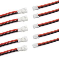 China Ph2.0 Micro 2 Pin 24AWG Silicone Cable Male Female 100mm 150mm for sale