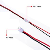 China Ph2.0 Micro 2 Pin 24AWG Silicone Cable Male Female 100mm 150mm for sale