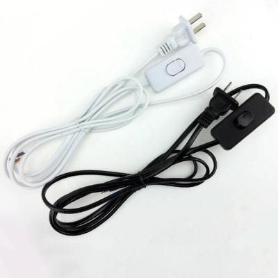 China 1.5m Lamp Extension Cord With Switch 0.5 Wire Core Plug Power Cord Black for sale